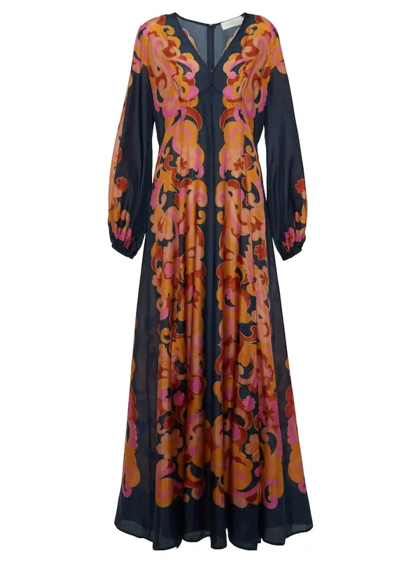 Zimmermann Acadian Printed Silk Maxi Dress - Multicoloured