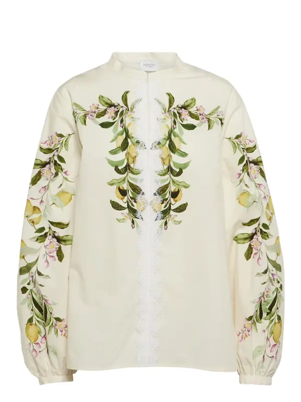 Giambattista Valli Embroidered Cotton Blouse - White