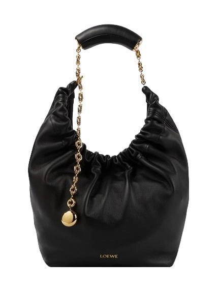 Loewe Squeeze Small Leather Shoulder Bag - Black