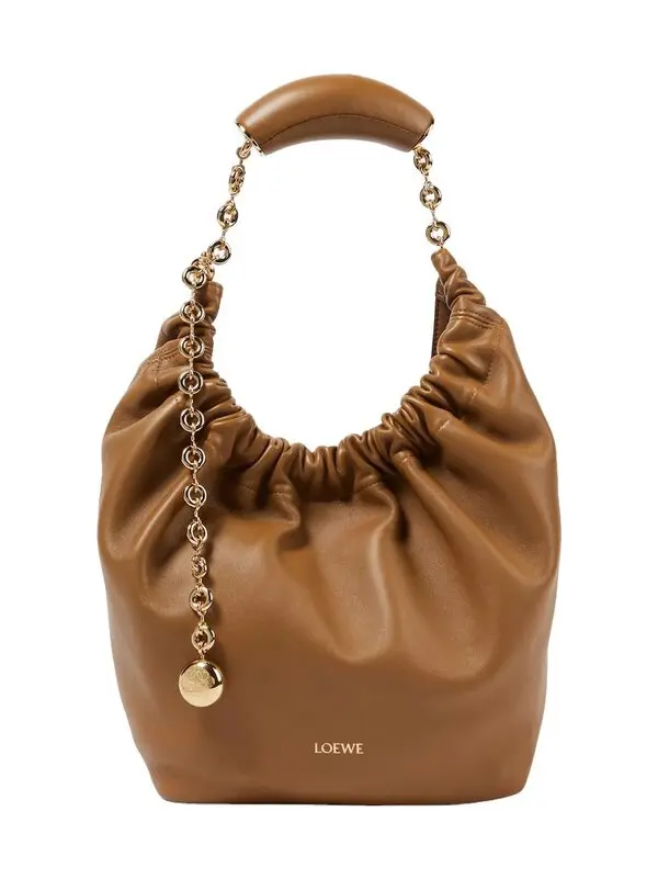 Loewe Squeeze Small Leather Shoulder Bag - Brown