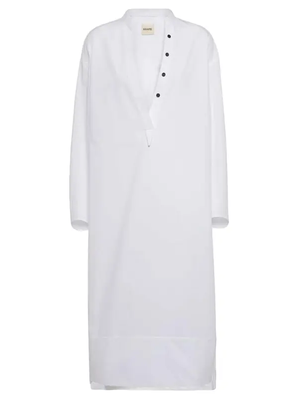 Khaite Brom Cotton Midi Dress - White