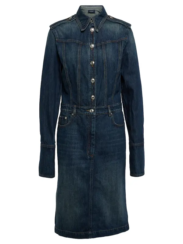 Sportmax Denim Midi Shirt Dress - Blue