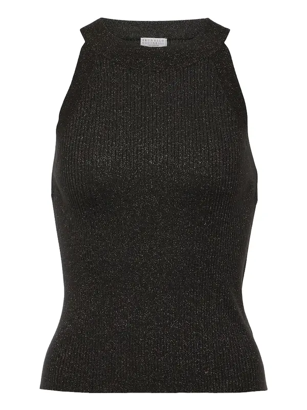 Brunello Cucinelli Cashmere And Silk-blend Tank Top - Black