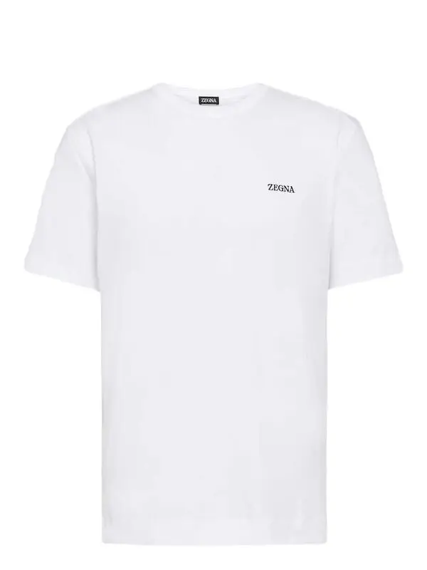 Zegna Logo Cotton Jersey T-shirt - White