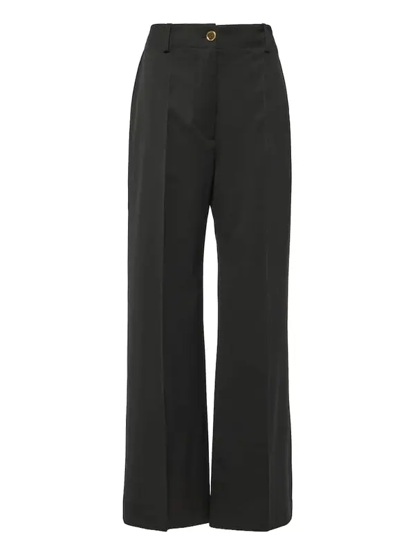 Patou Mid-rise Wool-blend Pants - Black