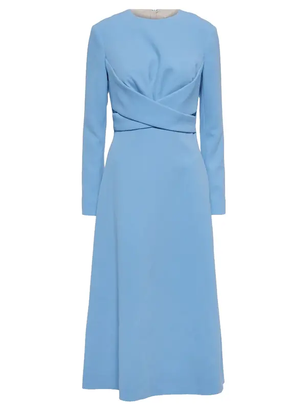 EMILIA WICKSTEAD Elta Crêpe Midi Dress - Blue