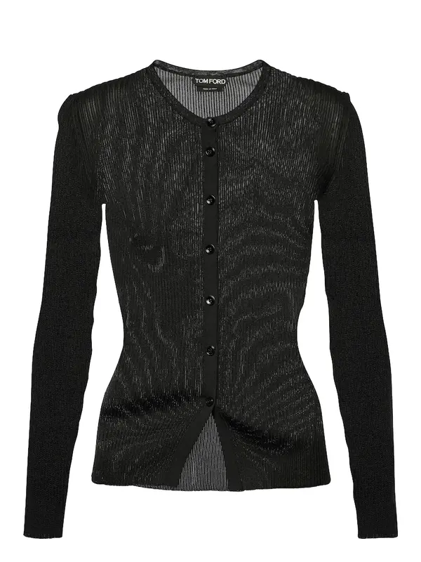 TOM FORD Ribbed-knit Cardigan - Black