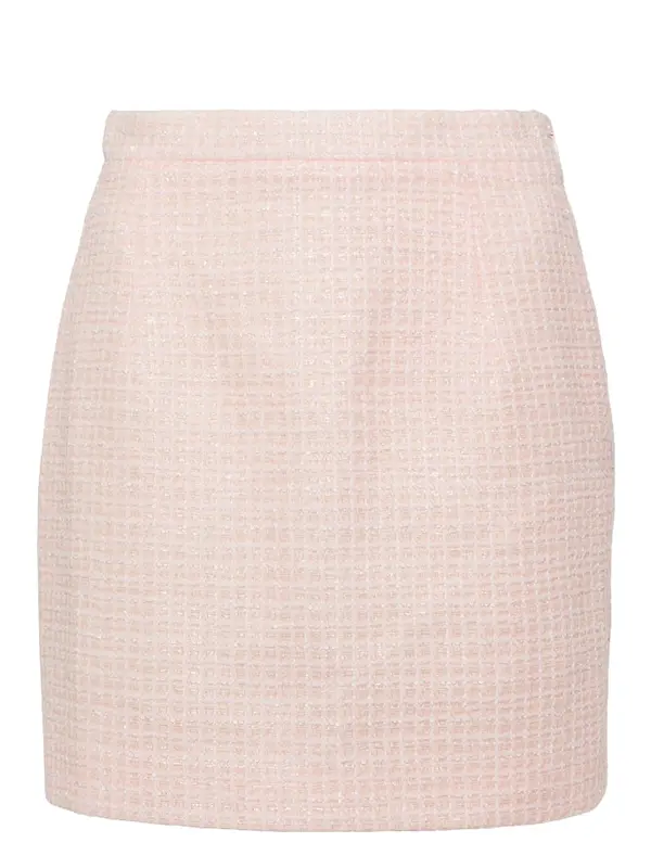 Alessandra Rich Bouclé Tweed Mini Skirt - Pink