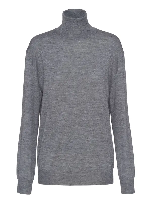 Prada Roll-neck Cashmere Jumper - Grey