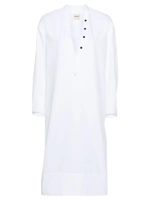 Khaite Brom Shift Midi Dress - White