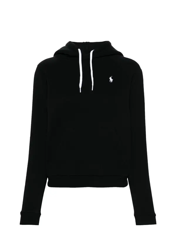 Polo Ralph Lauren Pony-embroidered Cotton-blend Hoodie - Black