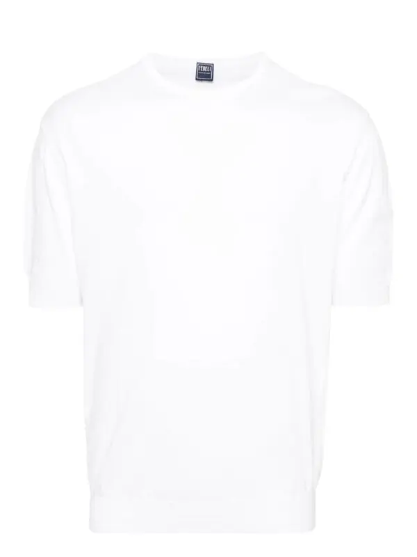 Fedeli Fine-knit T-shirt - White