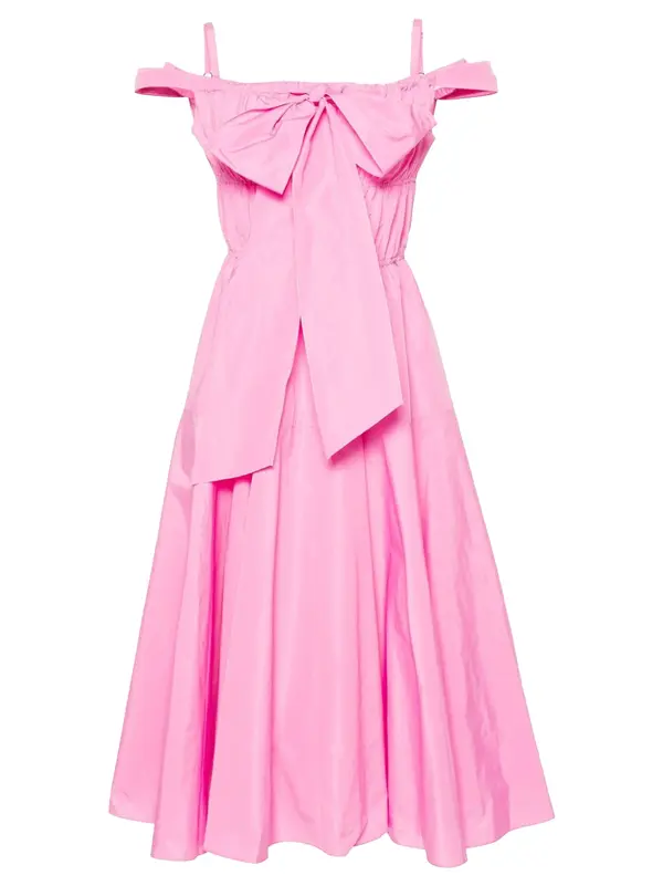 Patou Bow-detail Cocktail Midi Dress - Pink