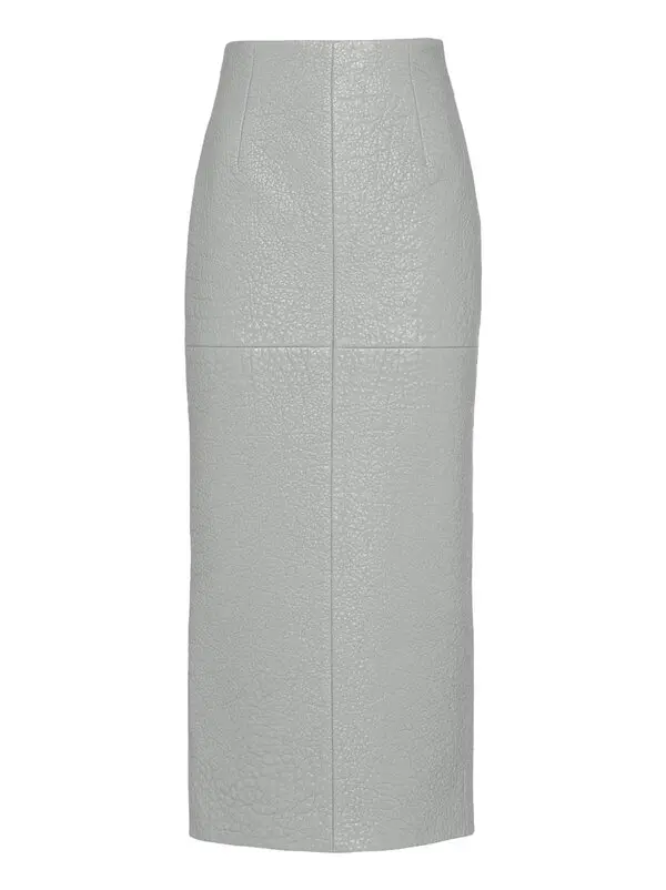 Prada Nappa-leather Midi Skirt - Grey