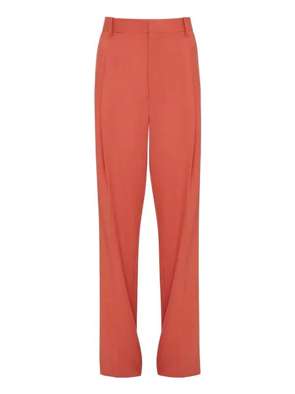 Victoria Beckham Pleat-detail Wide-leg Trousers - Orange
