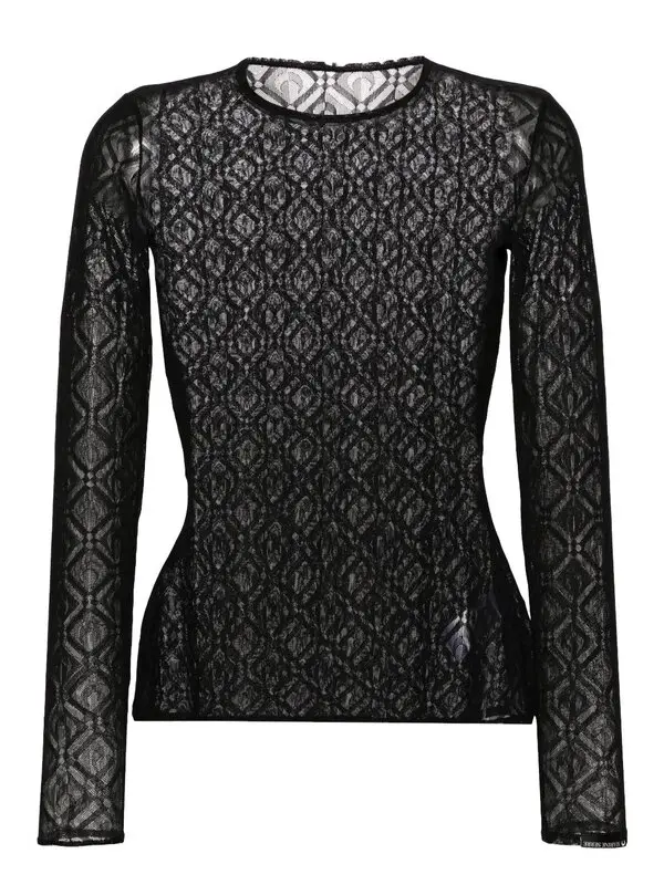 MARINE SERRE Moon Diamant-jacquard Top - Black