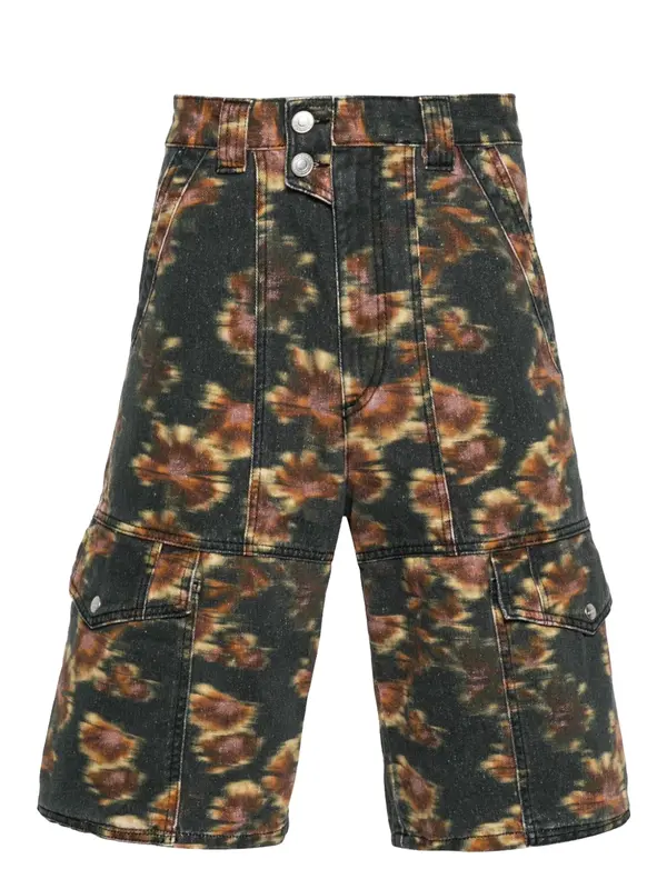 MARANT Jemuel Abstract-print Cargo Shorts - Grey