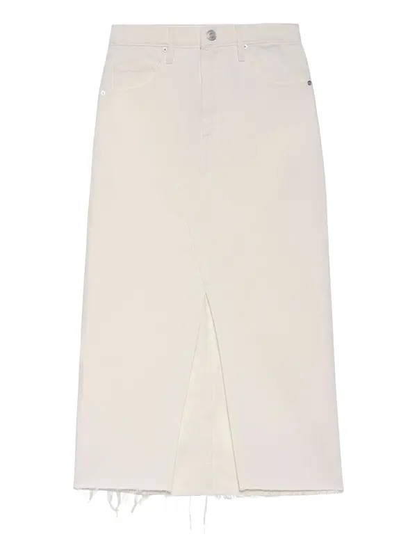 FRAME The Midaxi Denim Midi Skirt - Neutrals