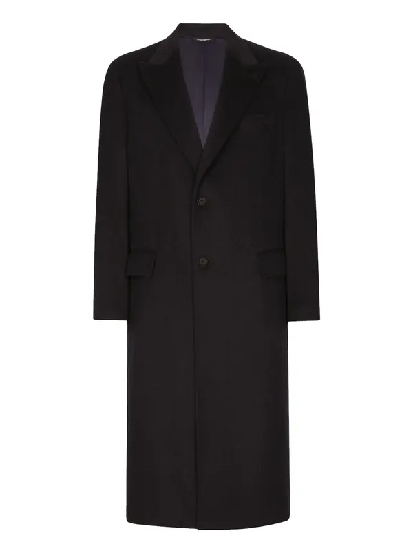 Dolce & Gabbana Single-breasted Cashmere Coat - Blue