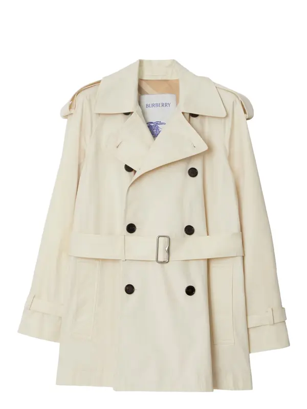 Burberry Short Belted Trench Coat - Neutrals