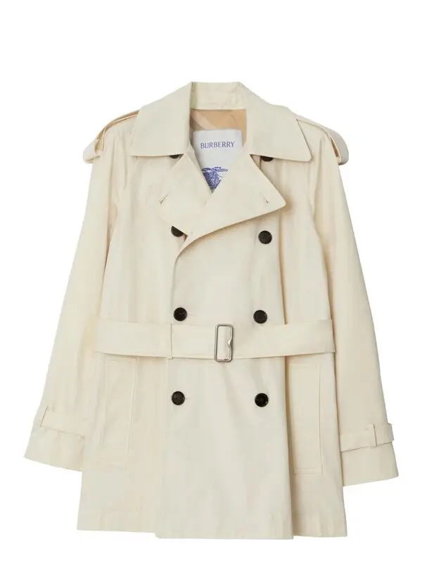 Burberry Short Belted Trench Coat - Neutrals