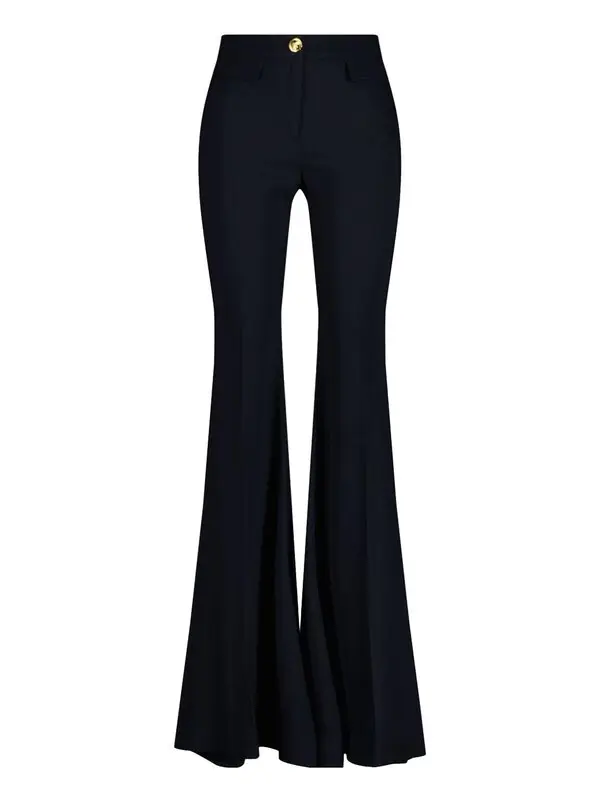 Giambattista Valli Crepe Flared Trousers - Black