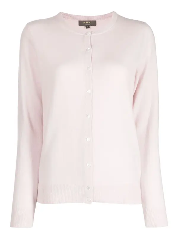 N.peal Round-neck Organic Cashmere Cardigan - Pink