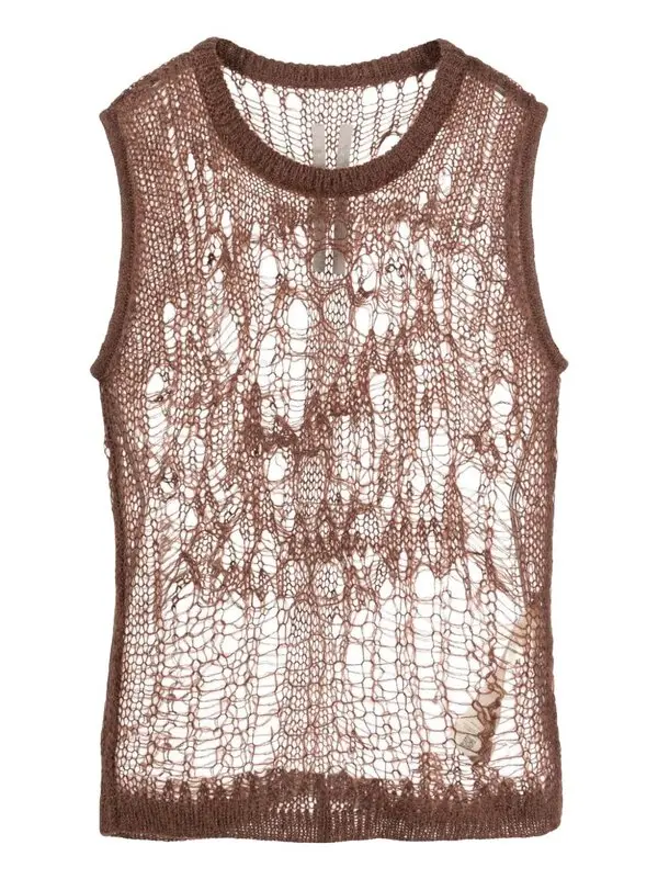 Rick Owens Open-knit Tank Top - Brown