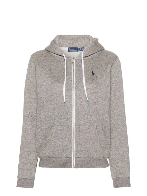 Polo Ralph Lauren Pony-embroidered Zip-up Hoodie - Grey