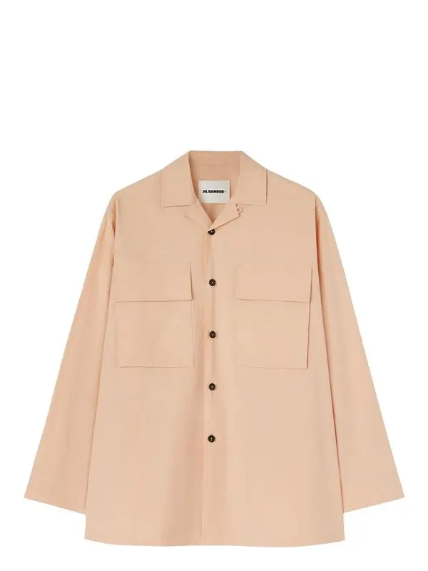 JIL SANDER Logo-tag Cotton Shirt - Pink