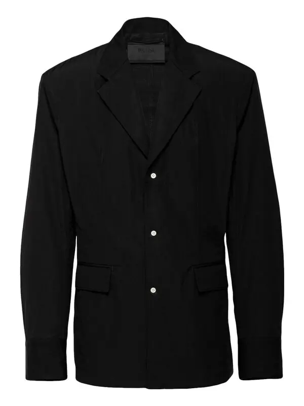 Prada Single-breasted Cotton Blazer - Black