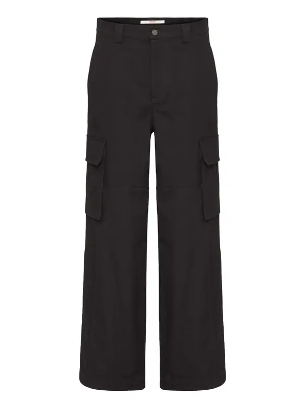Valentino Garavani Wide-leg Cargo Trousers - Black