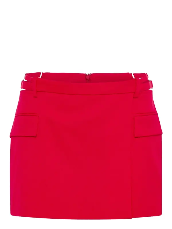 DION LEE Cut-out Wrap Miniskirt - Red