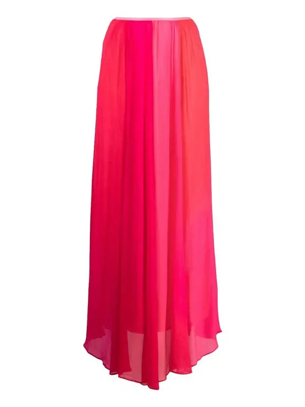FORTE_FORTE Panelled-design Georgette Flared Skirt - Pink