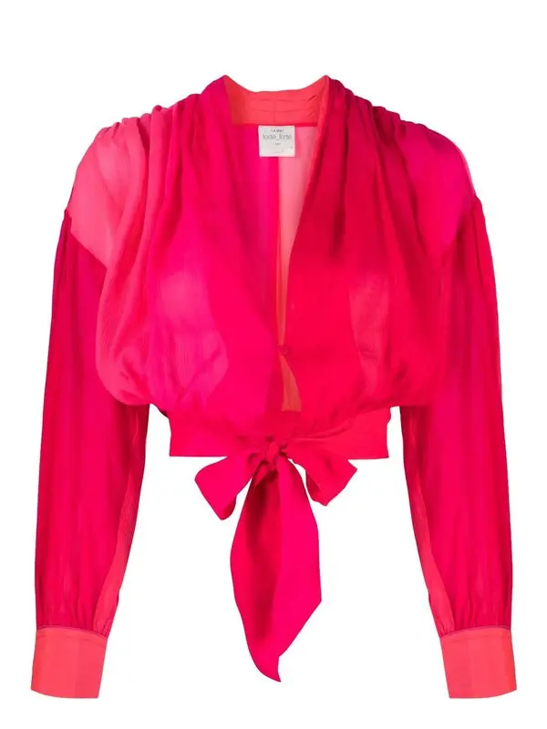 FORTE_FORTE Tie-fastening Silk Blouse - Pink
