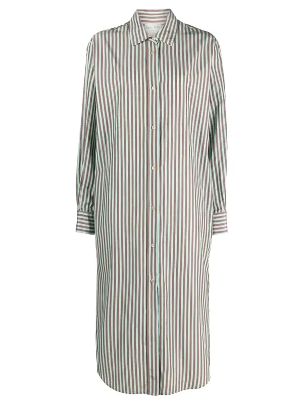 FORTE_FORTE Stripe-patterned Shirt Dress - Green