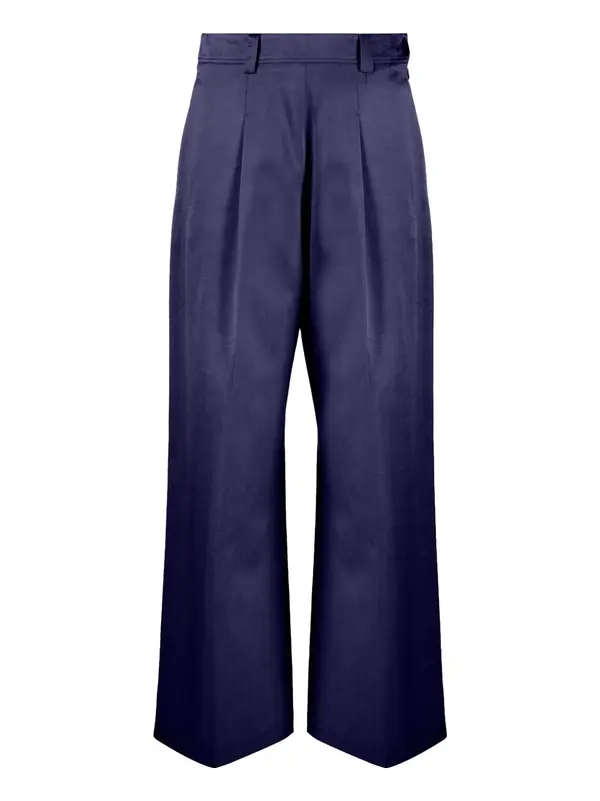 FORTE_FORTE Floral-embroidered Wide-leg Pants - Purple