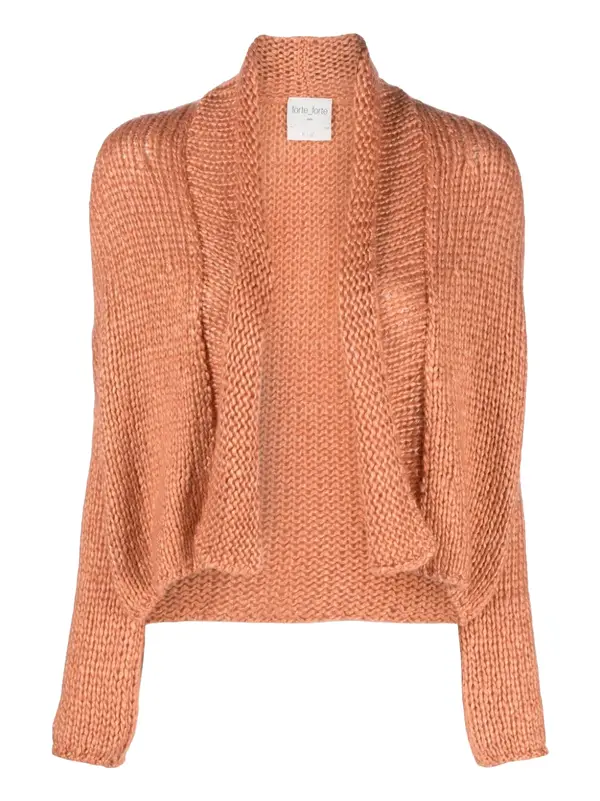 FORTE_FORTE Cropped Open-front Cardigan - Orange