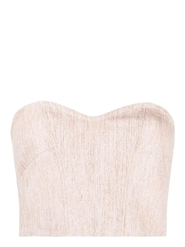 FORTE_FORTE Strapless Bustier Crop Top - Pink