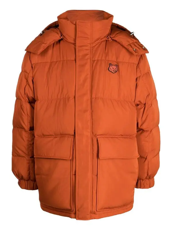Maison Kitsuné Fox-motif Padded Coat - Orange