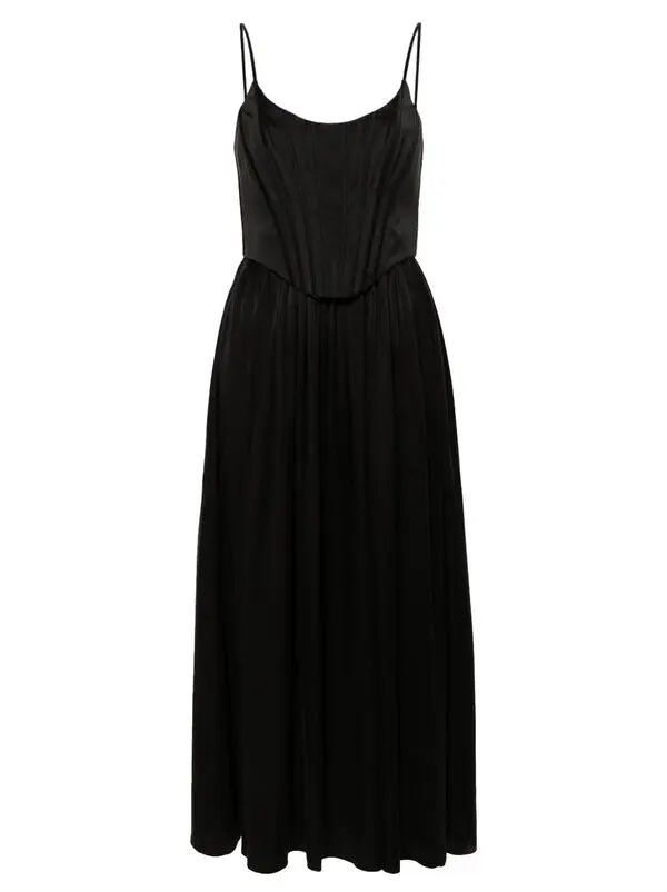 Zimmermann Corset Silk Midi Dress - Black