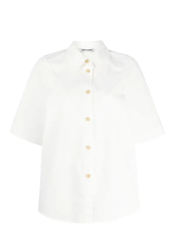 LOW CLASSIC Pointed-collar Cotton Shirt - White