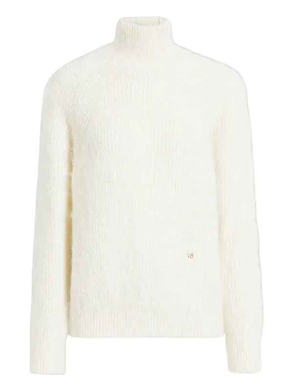 Victoria Beckham Ribbed-knit Turtleneck Sweater - Ivory