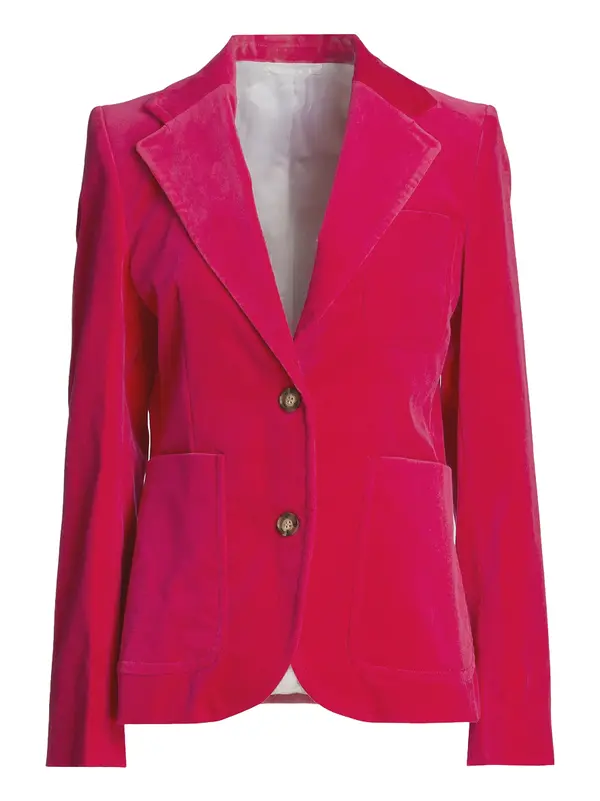 Victoria Beckham Cotton-blend Velvet Blazer - Fuchsia