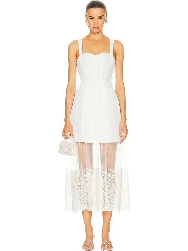 Simkhai Callan Bustier Midi Dress - Ivory
