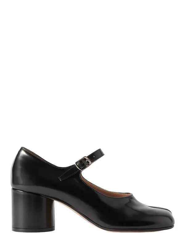 MAISON MARGIELA Tabi Split-toe Glossed-leather Mary Jane Pumps - Black