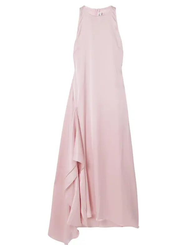 JW Anderson Asymmetric Draped Duchesse-satin Maxi Dress - Pink