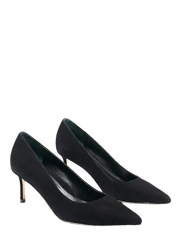 Marion Parke Classic Pointed Toe Mid Heel Pumps - Black
