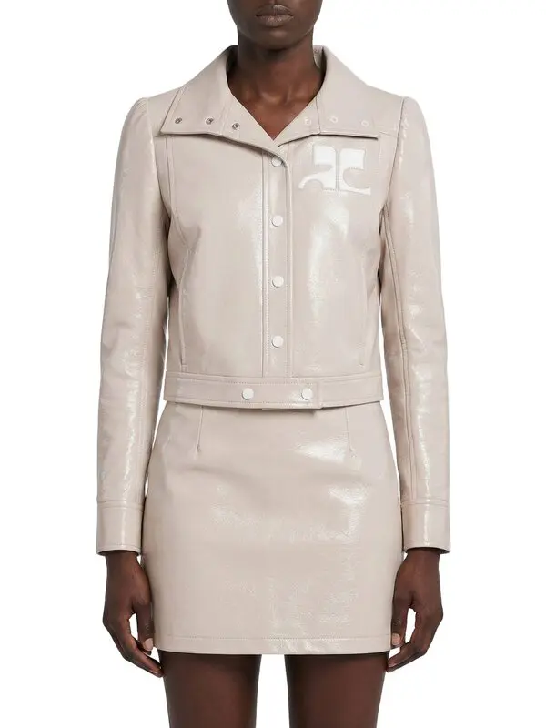 COURREGES Leather Jacket - Grey