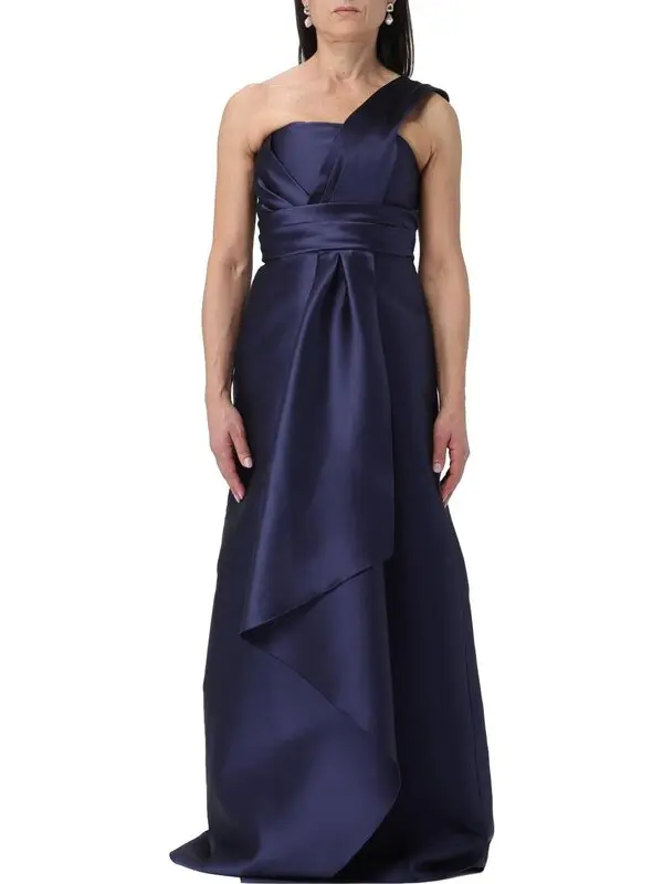 Alberta Ferretti One-shoulder Gown With Draped Skirt - Blue